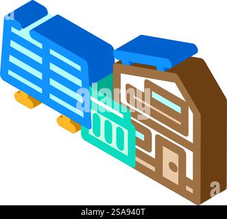off grid solar panel isometric icon vector illustration Stock Vector ...