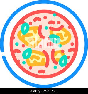 vindaloo curry indian cuisine color icon vector illustration Stock ...