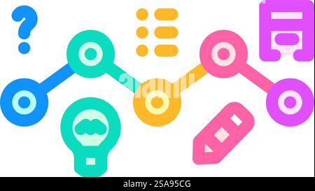 design sprint ux ui color icon vector illustration Stock Vector Image ...