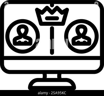 moderator control line icon vector illustration Stock Vector Image ...