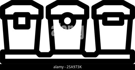 segregation waste sorting line icon vector illustration Stock Vector ...