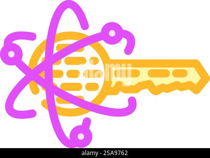 encryption quantum technology color icon vector illustration Stock ...