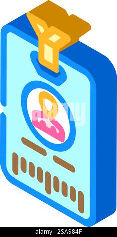 attendee badge isometric icon vector illustration Stock Vector Image ...
