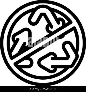 non biodegradable waste sorting line icon vector illustration Stock ...
