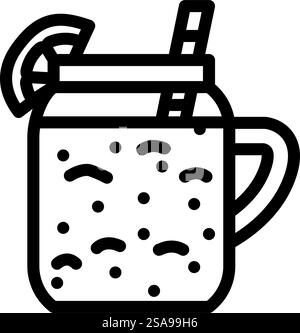 lassi drink indian cuisine line icon vector illustration Stock Vector ...