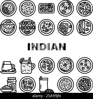 indian cuisine food curry icons set vector Stock Vector Image & Art - Alamy