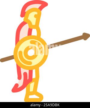 warior sparta color icon vector. warior sparta sign. isolated symbol ...