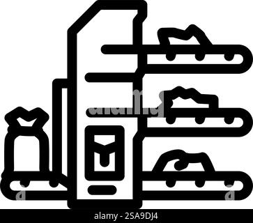 material recovery facility mrf icon doodle illustration Stock Vector ...