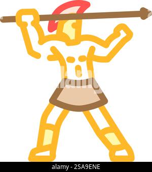 warior soldier roman greek icon color illustration Stock Vector Image ...