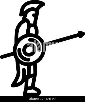 warior sparta line icon vector. warior sparta sign. isolated contour ...