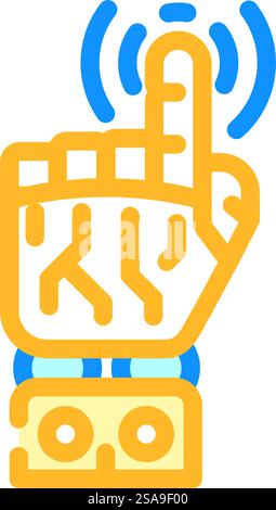 pointer robot hand gesture color icon vector illustration Stock Vector ...