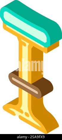 Wood bar stool icon isometric vector. Modern chair. Furniture seat ...