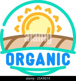 organic product label warning color icon vector illustration Stock ...