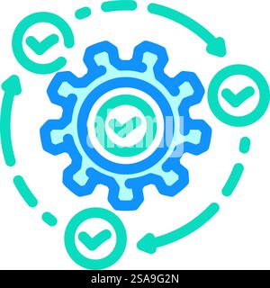 implementation business process icon color illustration Stock Vector ...