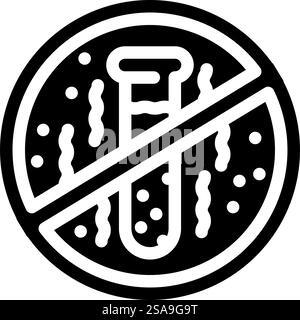 zero toxins product label caution glyph icon vector illustration Stock ...