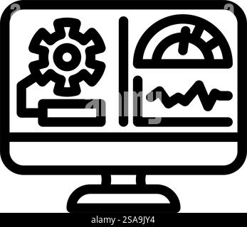 performance testing analyst line icon vector illustration Stock Vector ...