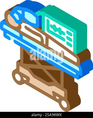 resuscitation stretcher isometric icon vector illustration Stock Vector ...