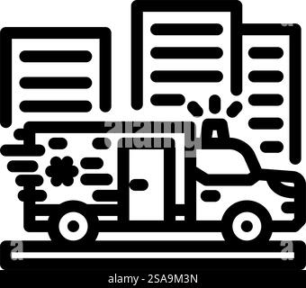 ambulance dispatch line icon vector illustration Stock Vector Image ...