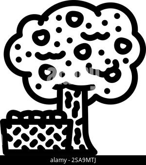 apple picking autumn line icon vector illustration Stock Vector Image ...