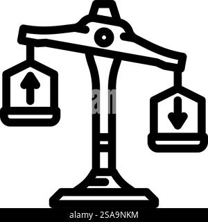 scales tipping favor progress line icon vector illustration Stock ...