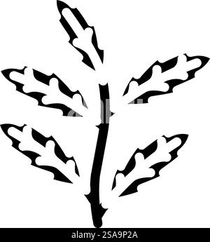 neem leaves ayurvedic herb glyph icon vector illustration Stock Vector ...