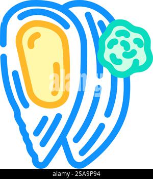 shellfish allergen free product food line icon vector illustration ...