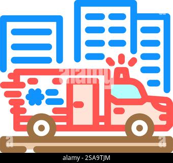 ambulance dispatch line icon vector. ambulance dispatch sign. isolated ...
