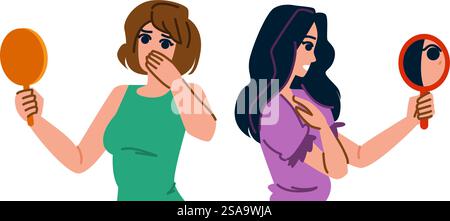 vulnerability woman mirror fear vector Stock Vector Image & Art - Alamy