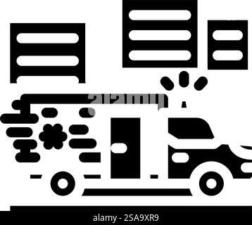 ambulance dispatch glyph icon vector illustration Stock Vector Image ...