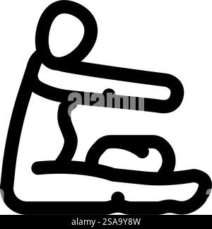 seated forward bend pregnant fitness line icon vector illustration ...