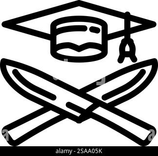 culinary school restaurant chef line icon vector illustration Stock ...