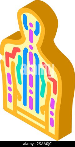 meridian pathways acupuncture isometric icon vector illustration Stock ...