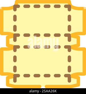 folding carton cardboard packaging line icon vector. folding carton ...