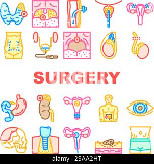 surgery hospital operation icons set vector Stock Vector Image & Art ...