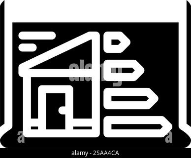 energy efficient building design glyph icon vector illustration Stock ...
