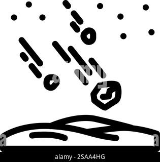 meteor shower natural phenomena line icon vector illustration Stock ...