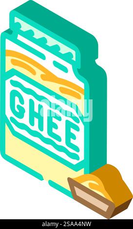 ghee ayurveda isometric icon vector illustration Stock Vector Image ...