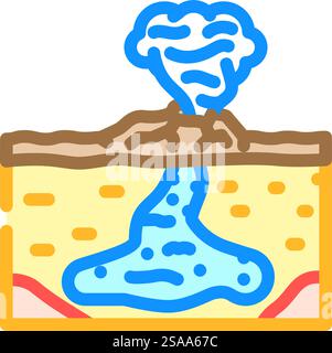 hot spring geothermal energy color icon vector illustration Stock ...
