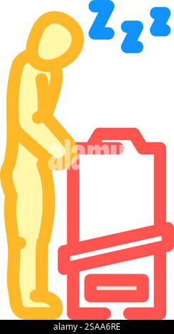 fatigue weakness disease symptom color icon vector illustration Stock ...