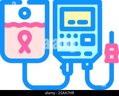 chemotherapy cancer treatment color icon vector illustration Stock ...