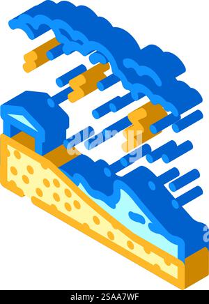storm surge hurricane disaster isometric icon vector illustration Stock ...