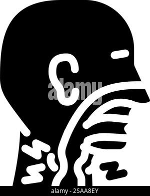 difficulty swallowing disease symptom glyph icon vector illustration ...