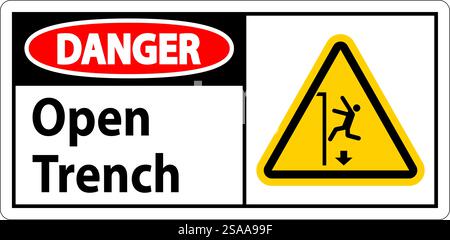 Danger Sign Open Trench Stock Vector Image & Art - Alamy