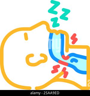 sleep apnea man disease line icon vector illustration Stock Vector ...