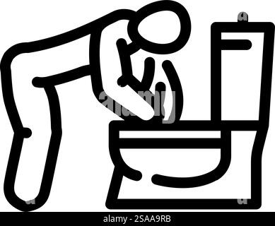 nausea vomiting disease symptom line icon vector illustration Stock ...