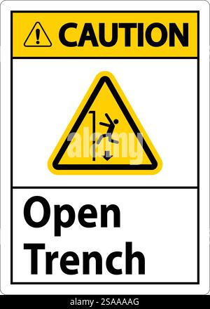 Caution Sign Open Trench Stock Vector Image & Art - Alamy