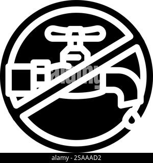 turn off tap reminder water saving line icon vector. turn off tap ...