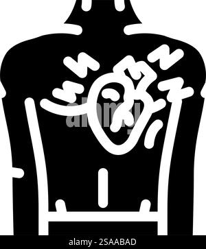 chest pain palpitations disease symptom color icon vector. chest pain ...