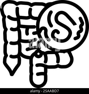 worm digestive system parasite line icon vector illustration Stock ...