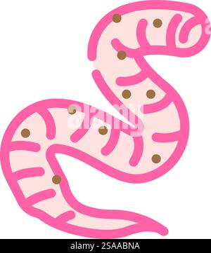tapeworm parasite color icon vector. tapeworm parasite sign. isolated ...
